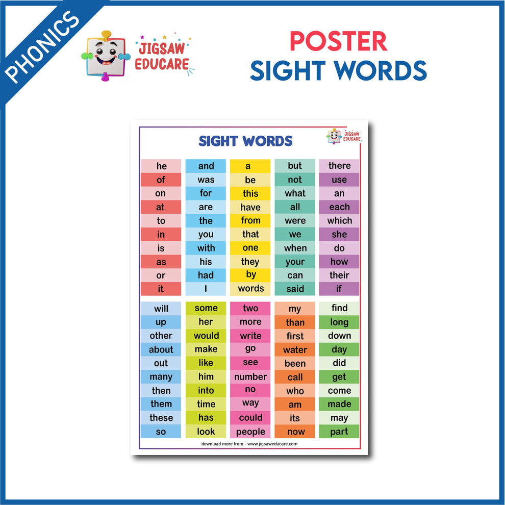 SIGHT WORDS POSTER * – Jigsaw Educare